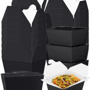 Norme 100 Pack 30 oz Paper Take out Boxes Disposable Black Take out Food Containers, Paper Food Boxes for Restaurant, Catering, Party and Gift Boxes