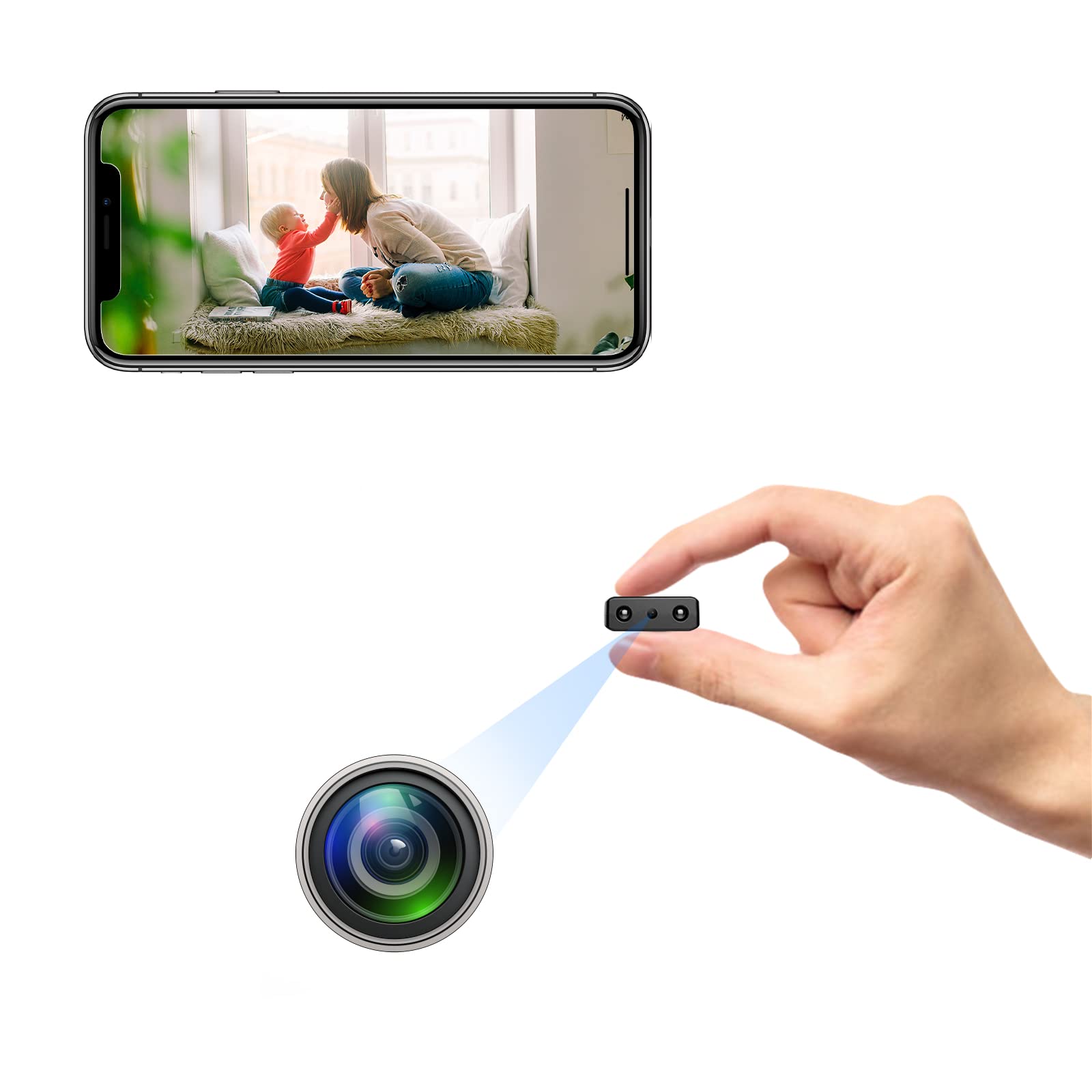 Shalapovar Hidden Camera with Audio/Video,Mini Wireless Spy Camera with Night Vision and Motion Detection