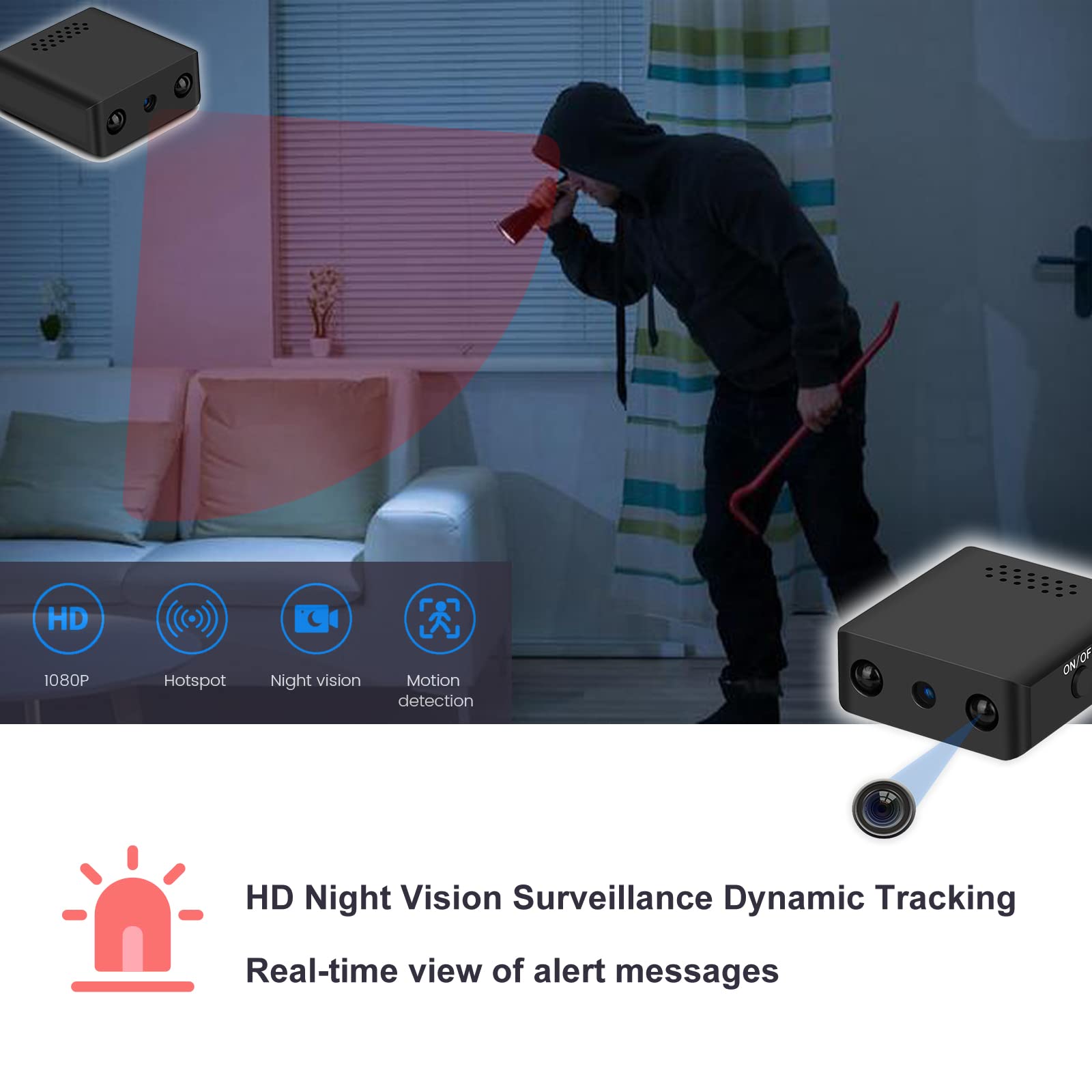 Shalapovar Hidden Camera with Audio/Video,Mini Wireless Spy Camera with Night Vision and Motion Detection