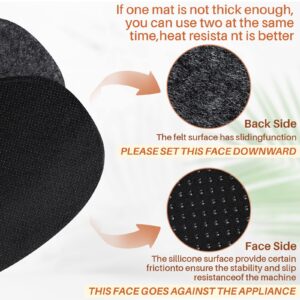 Tanlade 2 Pcs Oval Slow Cooker Heat Resistant Mat for 6-8 Quart Non Skid Countertop Heat Protector Mat Kitchen Appliance Mats for Air Fryer Kitchen Supplies, 11.75 x 17.75 x 0.18 Inches