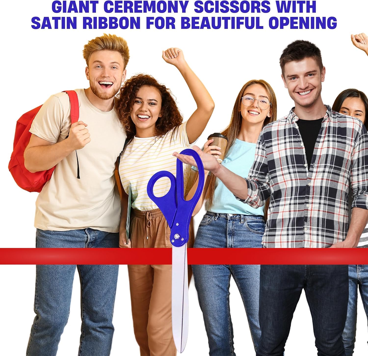 25" Blue Grand Opening Scissors – Blue Giant Scissors for Ribbon Cutting Ceremony Heavy Duty Scissors Giants Ribbon Cutting Scissors for Special Events Inaugurations and Ceremonies