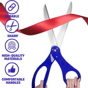 25" Blue Grand Opening Scissors – Blue Giant Scissors for Ribbon Cutting Ceremony Heavy Duty Scissors Giants Ribbon Cutting Scissors for Special Events Inaugurations and Ceremonies