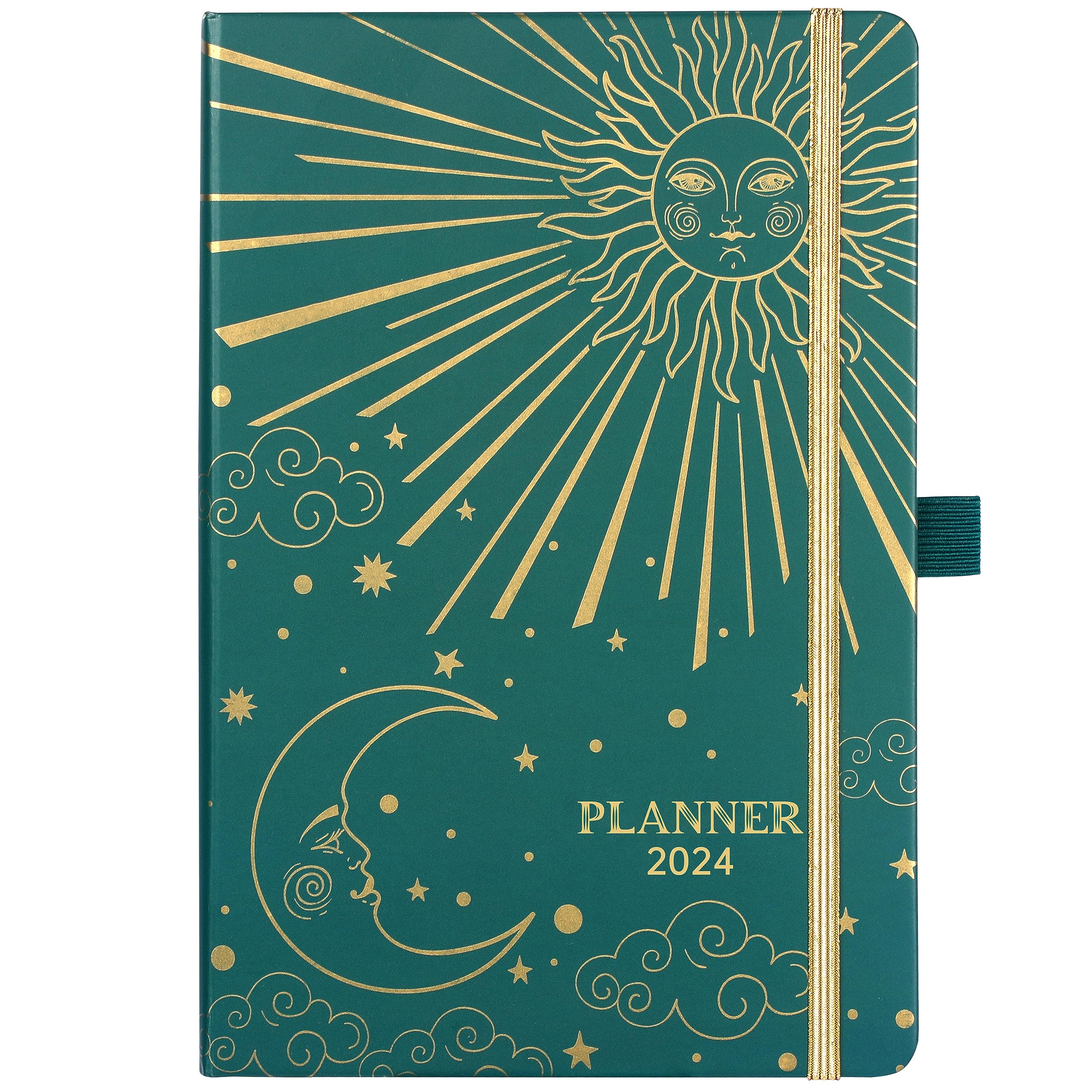 Planner 2024 - Weekly Monthly Planner 2024, 2024 Calendar Planner from January 2024 - December 2024, 5.75" x 8.4", Planner 2024 with Inner Pocket, Pen Holder, Elastic Closure