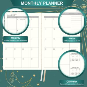 Planner 2024 - Weekly Monthly Planner 2024, 2024 Calendar Planner from January 2024 - December 2024, 5.75" x 8.4", Planner 2024 with Inner Pocket, Pen Holder, Elastic Closure