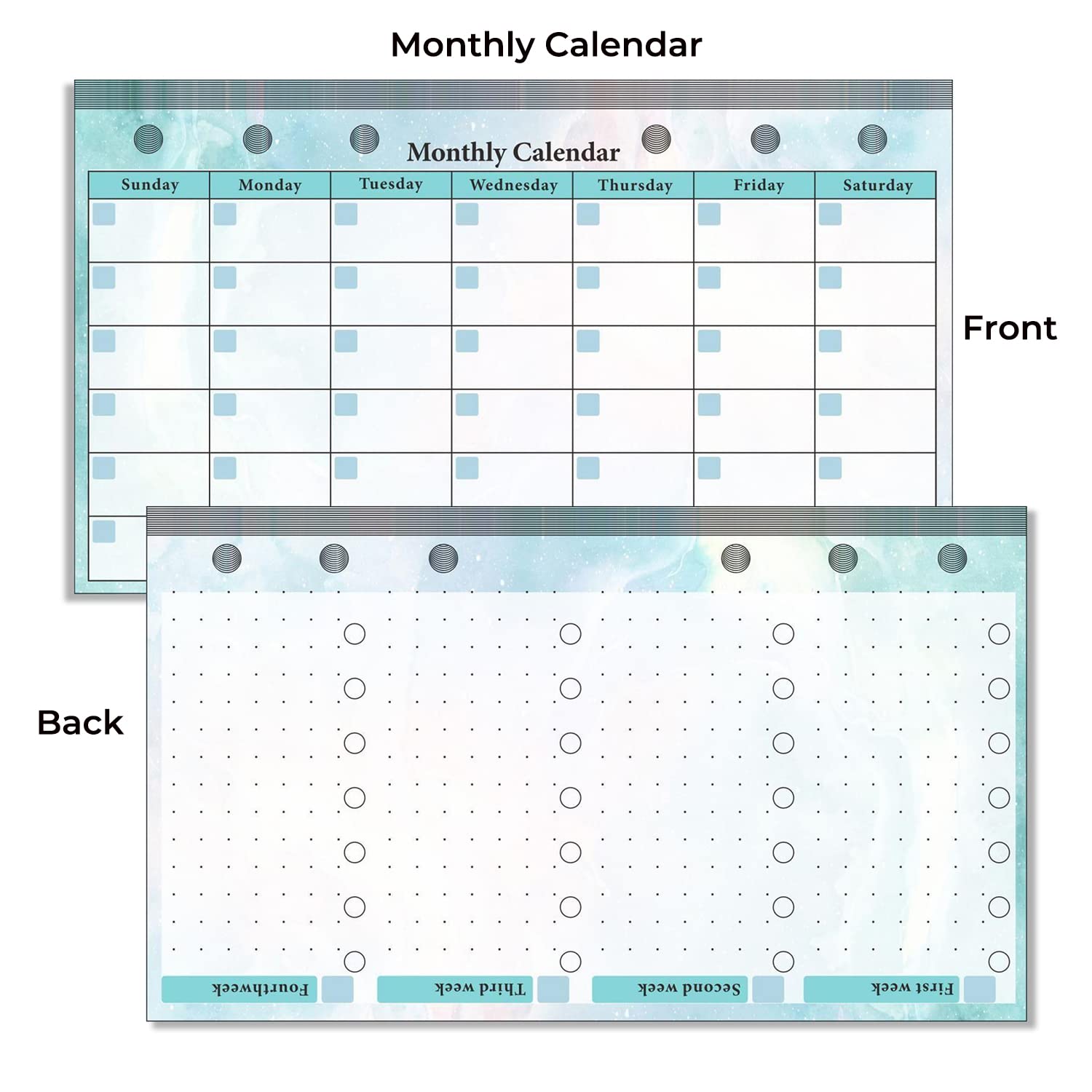 A6 Budget Planner Refill, Prefdo 82 Sheets Weekly Planner Monthly Calendar Inserts 6-Hole Budget Planner for A6 Budget Binder Cover, Binder Money Organizer for Cash, Saving (Set 2)