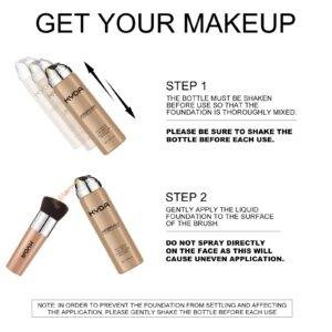 KYDA AirBrush Foundation Spray, Silky Foundation Mist Makeup, Flawless Coverage for Smooth Creamy Nude Finish, Breathable Blendable Lasting Formula, Moisturizing Makeup Primer-#220 Natural Beige