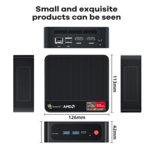 Beelink AMD Ryzen5 5560U Processor (up to 4.0GHz) 6C/12T, SER5 Mini PC with 16GB DDR4 + 500GB NVMe SSD, Mini Computer with 4K@60Hz Triple Display, WiFi6, BT 5.2 Mini Desktop Computer for Daily Office