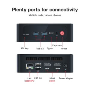 Beelink AMD Ryzen5 5560U Processor (up to 4.0GHz) 6C/12T, SER5 Mini PC with 16GB DDR4 + 500GB NVMe SSD, Mini Computer with 4K@60Hz Triple Display, WiFi6, BT 5.2 Mini Desktop Computer for Daily Office