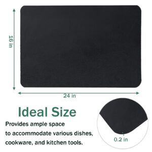 WIFER Dish Drying Mat for Kitchen Counter, Large 24"x 16"Hide Stain Rubber Backed Absorbent, Quick Drying, Non-Slip, Easy to Clean, Perfect Coffee Mat Coffee Bar Accessory & Under Appliance Mat Black