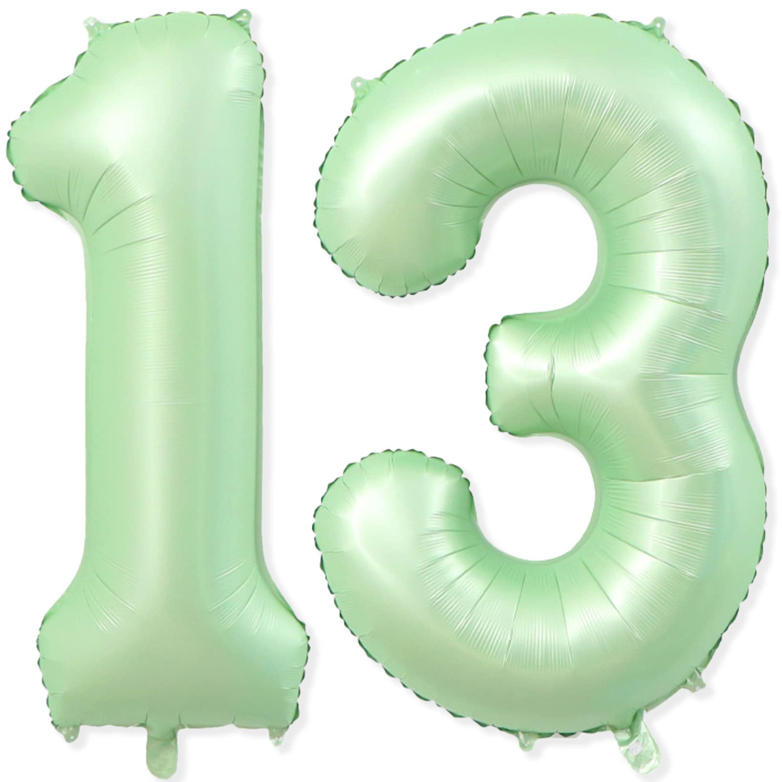 13 Balloon Number, 40 Inch Light Green Foil Balloons Giant Jumbo Helium Number 13 or 31 Balloons for 13th 31th Birthday Decorations Anniversary Events Boys Girls Party Decorations(Light Green)