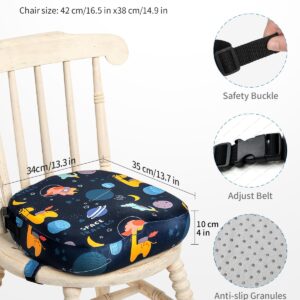 Toddler Booster Seat for Dining Table, 4 inch Ergonomic Design Dining Chair Heightening Cushion Portable Dismountable Eating, Washable Kids Toddler Booster Cushion, Adjustable Elasticity Straps (Star)