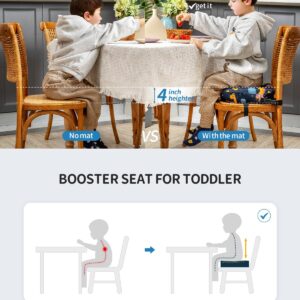 Toddler Booster Seat for Dining Table, 4 inch Ergonomic Design Dining Chair Heightening Cushion Portable Dismountable Eating, Washable Kids Toddler Booster Cushion, Adjustable Elasticity Straps (Star)