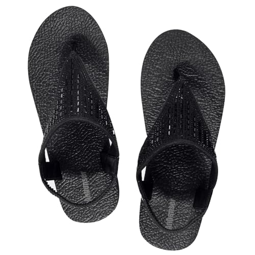 Ranberone Women's Yoga Mat Meditation Flat Sandals Black Size 8.5