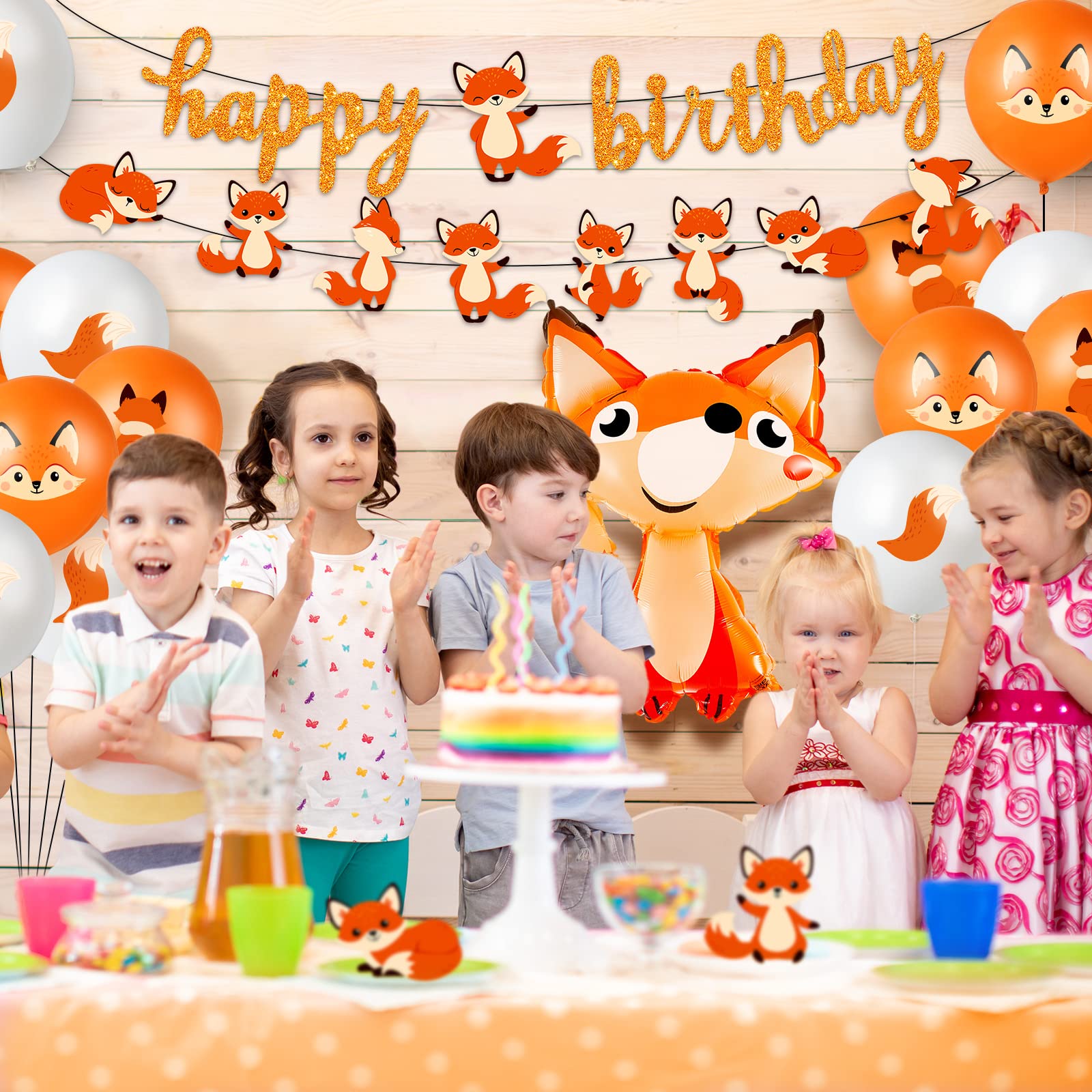 Lenwen 34 Pcs Jungle Animal Party Decorations Cute Animal Birthday Party Supplies Include Farm Animal Theme Banner, Animal Woodland Latex Balloons for Boy Girl Birthday Baby Shower Wedding Graduation