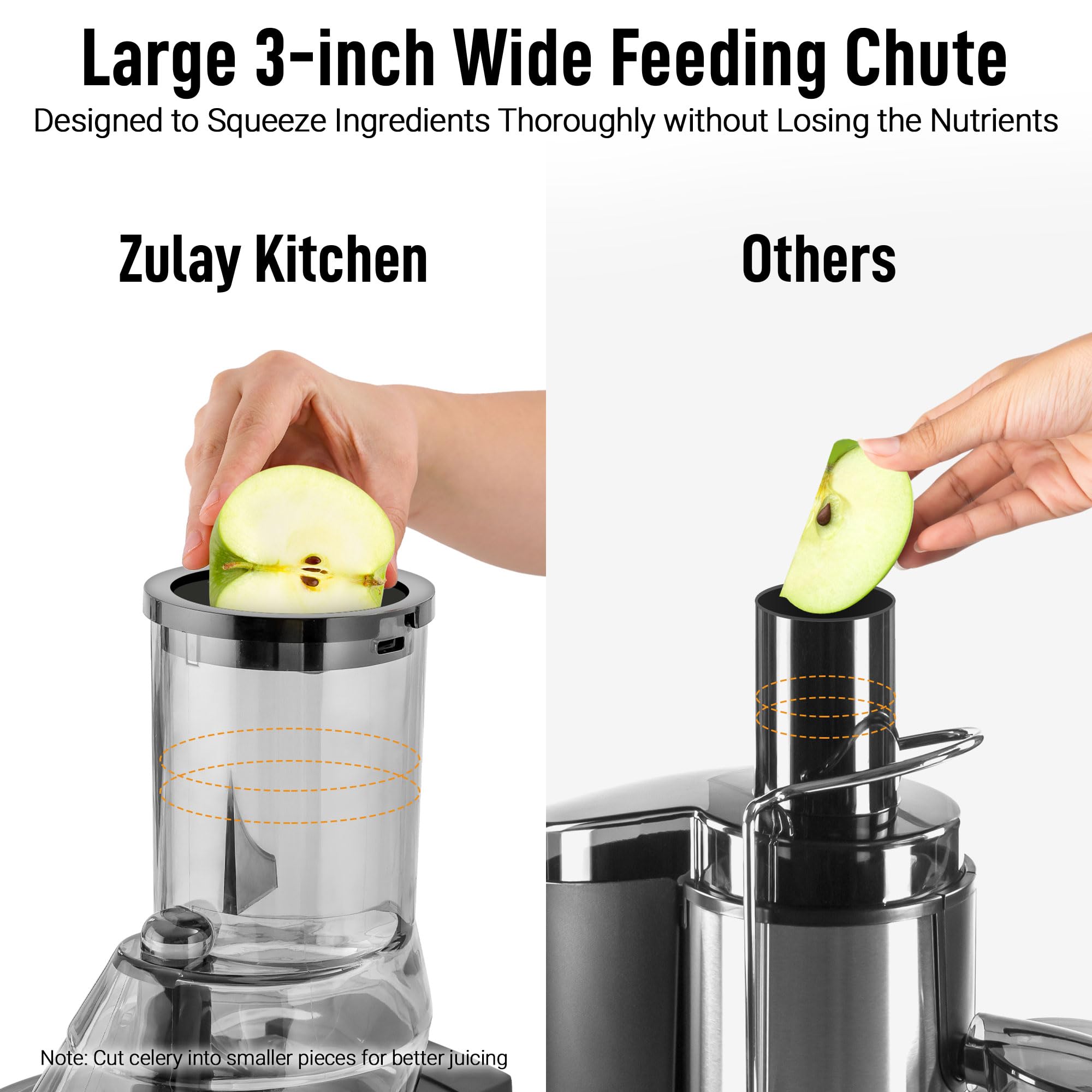 Zulay Fruit Press Machine - Masticating Juicer Machine with High Yield, Quiet Motor, & Reverse Function - Cold Press & Carrot Juicer with Wide Chute - Slow Juicer Machines for Fruits & Vegetables