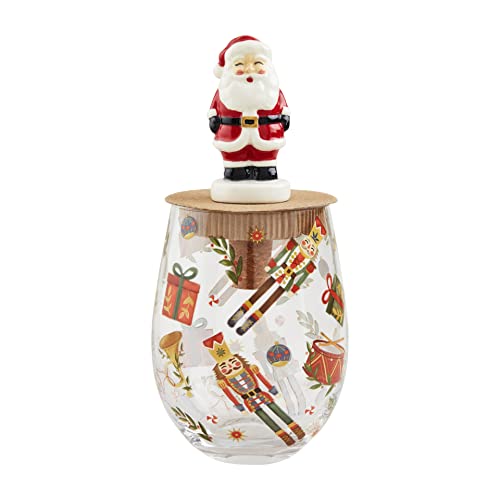 Mud Pie Christmas Wine Glass, Nutcracker, 16 oz