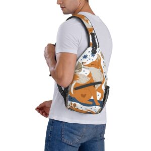 Fox Sling Bag, Chest Bag Daypack, Crossbody Sling Backpack for Travel Sports Running Hiking