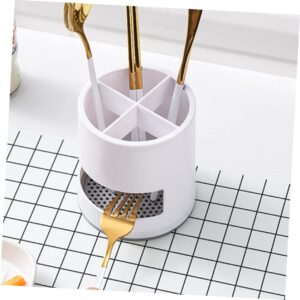 SHOWERORO 1pc Cutlery Storage Container Kitchen Utensil Holder Chopsticks Holder Desktop Stand Plastic Utensil Plastic Cutlery Tray Utensil Organizer White Abs To Open Manager