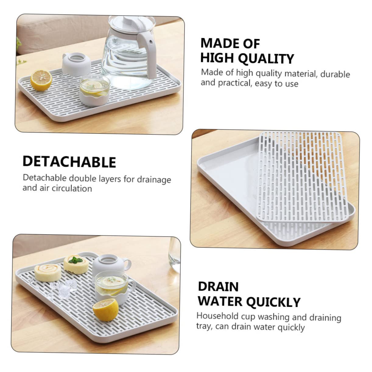 Zerodeko 1pc Drain Rack Coffee Table Tray Escurridor De para Fregadero Vegetable Tray Dish Rack Tray Appetizer Serving Platter Dish Dryer Rack Drying Mat Kitchen Tray Storage Tray