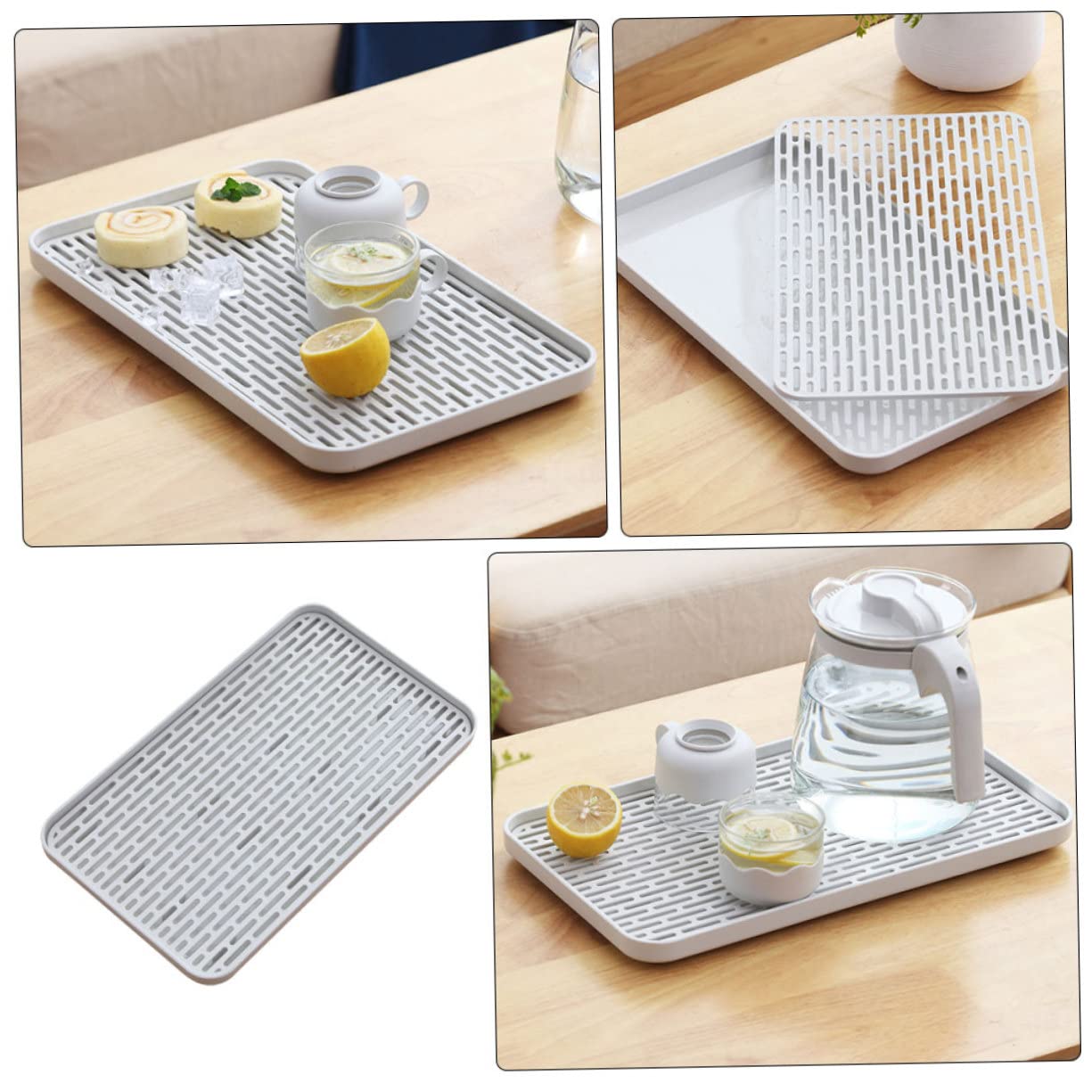 Zerodeko 1pc Drain Rack Coffee Table Tray Escurridor De para Fregadero Vegetable Tray Dish Rack Tray Appetizer Serving Platter Dish Dryer Rack Drying Mat Kitchen Tray Storage Tray