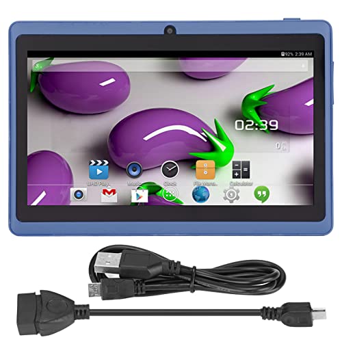 PUSOKEI Kids Tablet, 7in Tablet PC, Quad Core CPU, RAM 512MB, 8GB ROM, Eye Protection Screen, FrontRear Camera, WiFi, 4.0, 2600mAh Battery, for 4.2 (Blue)