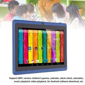 PUSOKEI Kids Tablet, 7in Tablet PC, Quad Core CPU, RAM 512MB, 8GB ROM, Eye Protection Screen, FrontRear Camera, WiFi, 4.0, 2600mAh Battery, for 4.2 (Blue)