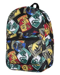 bioworld harry potter backpack hogwarts houses crest all over print laptop travel backpack