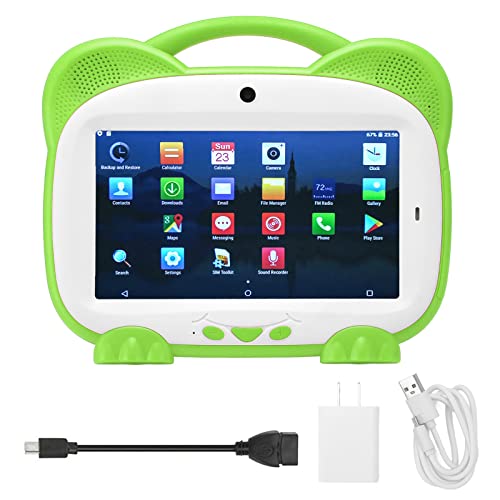 Cosiki Kids Touch Tablet, HD 1080P 5500mAh 7 Inch Support WiFi 4GB and 32GB Children Tablet for Android 10.0 for Girls (Green)