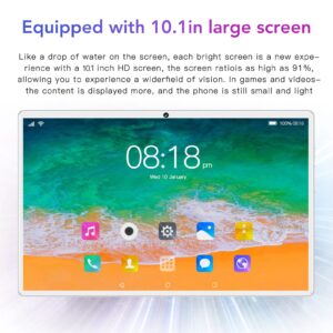 asixxsix Tablet 101 inch Tablet Android 12 6gb ram Tablets 101in Tablet Silver 5G WiFi Calling for Android 12 6GB 128GB 1960x1080 Resolution MT6592 10 Cores Tablet 100‑240V US Plug