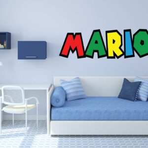 Custom Name Wall Decal - Personalized Name Wall Sticker - Mario Wall Sticker - Graffiti Name Wall Decal - Unisex Wall Art Decor - Wall Decal for Nursery Bedroom Decoration (Wide 15")