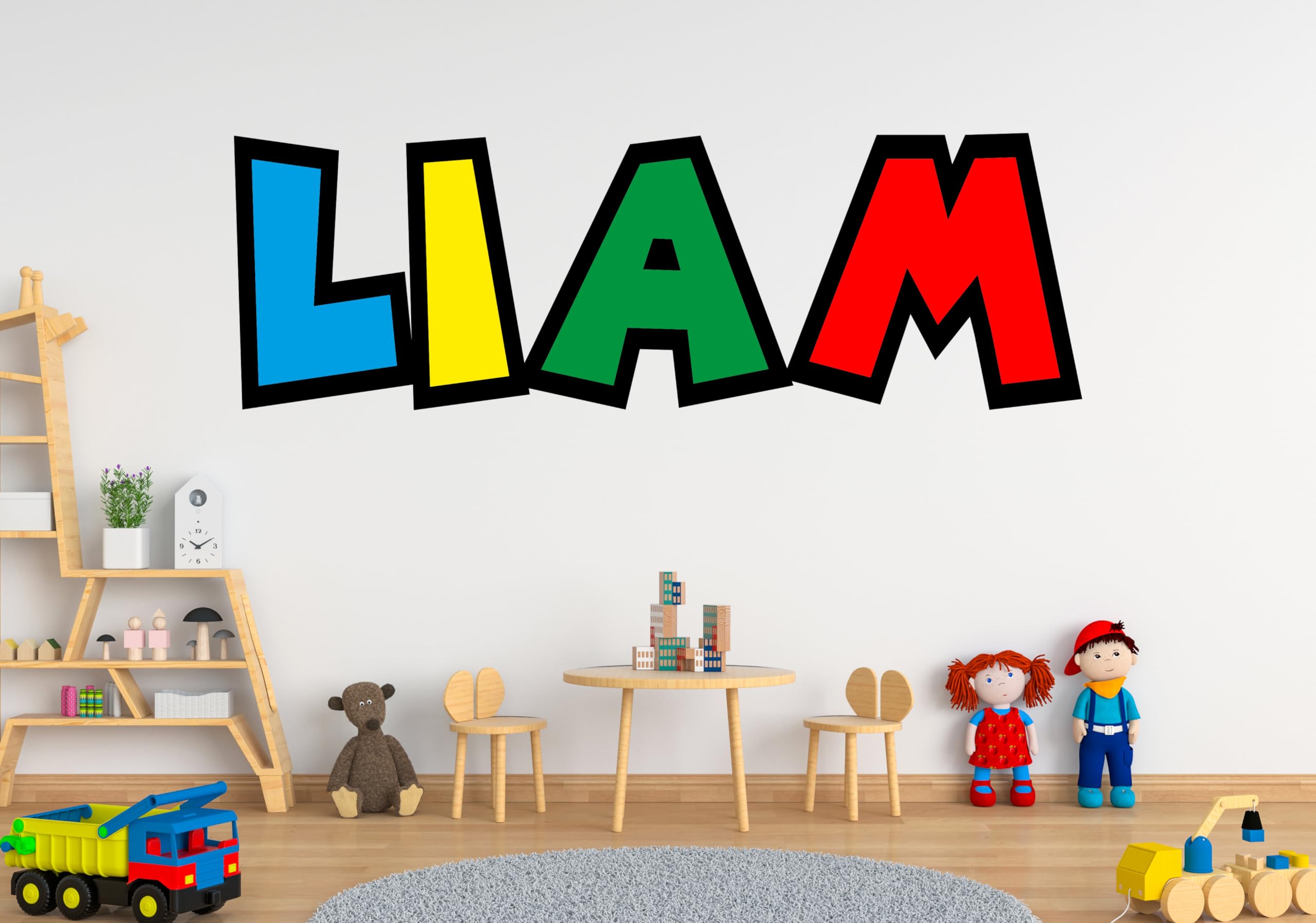 Custom Name Wall Decal - Personalized Name Wall Sticker - Mario Wall Sticker - Graffiti Name Wall Decal - Unisex Wall Art Decor - Wall Decal for Nursery Bedroom Decoration (Wide 15")