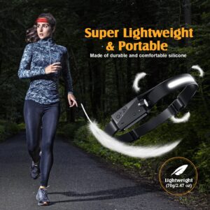 [2023 Upgraded] 2PCS LED Headlamp Rechargeable, 230° Wide Beam Head Lamp with Red Light Option, 6 Modes Adjustable, Motion Sensor, Headlamp Flashlight Suitable for All Outdoor Activities and Daily Use