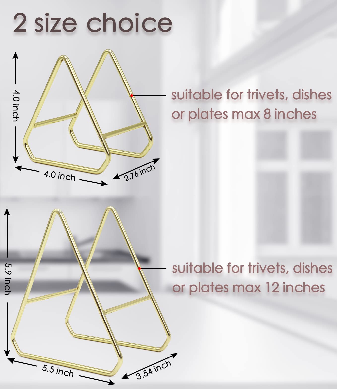 KITLAB Kitchen Organizer Rack, Dish Racks for Kitchen Counter, Drying Racks Holder for Cork Trivets, Dishes and Plates