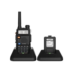 2 Pack Baofeng UV-5R 8W Ham Radio Handheld Two Way Radios Amateur Dual Band VHF UHF Military Long Range Walkie Talkies for Adults with High Gain Antenna, Rechargeable Battery, Earpiece