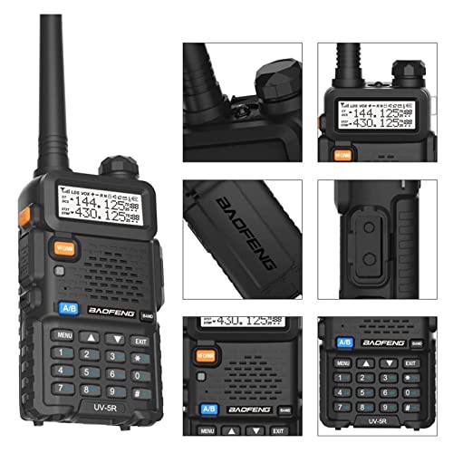 2 Pack Baofeng UV-5R 8W Ham Radio Handheld Two Way Radios Amateur Dual Band VHF UHF Military Long Range Walkie Talkies for Adults with High Gain Antenna, Rechargeable Battery, Earpiece