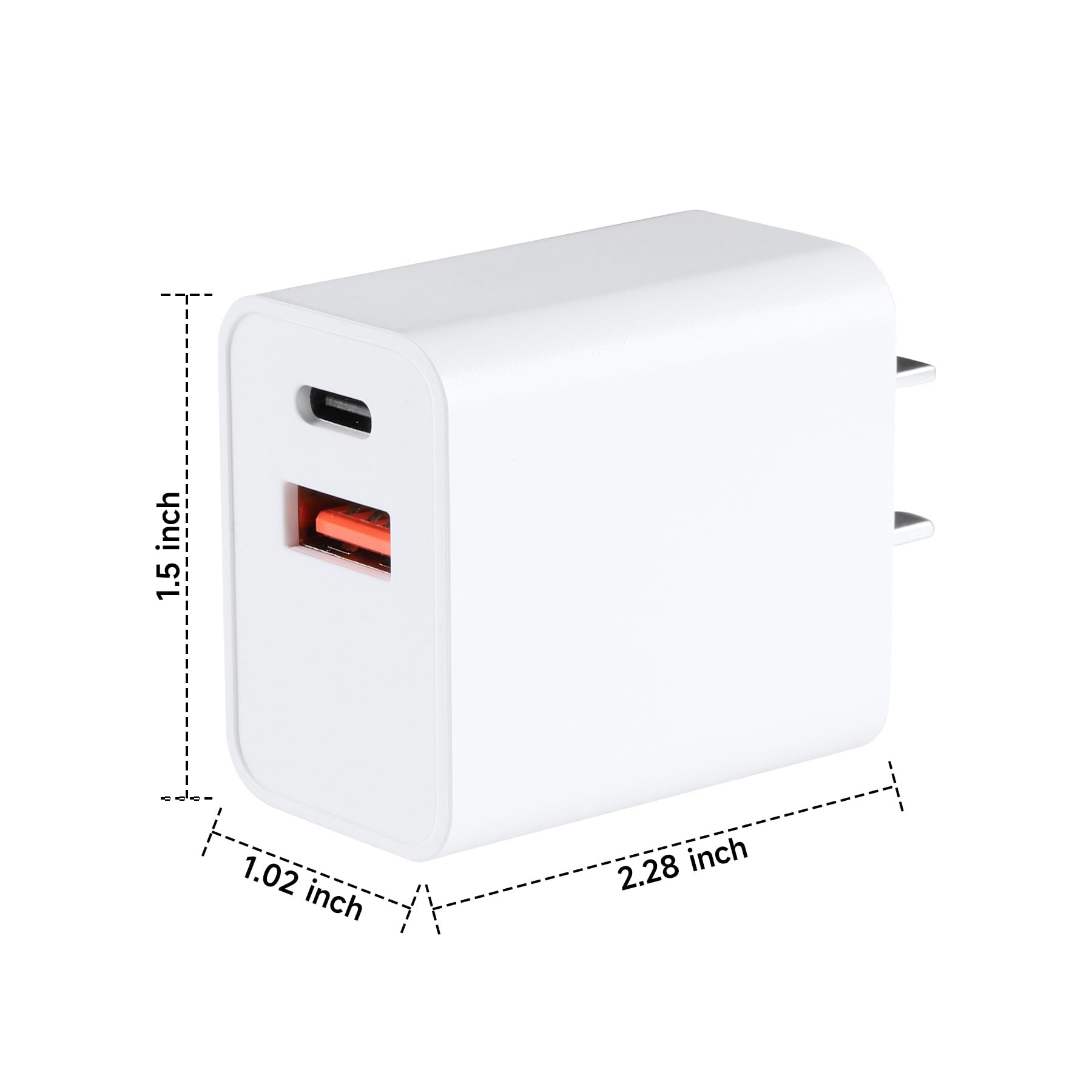 Quinyew for Apple USB C Charger Block, for Apple Watch Se Charger, Upgrade Dual Port Fast Charging Block Cube Brick Plug Adapter Compatible for Apple Watch SE Series 9 8 7 6, iPhone 15 Pro Max, White