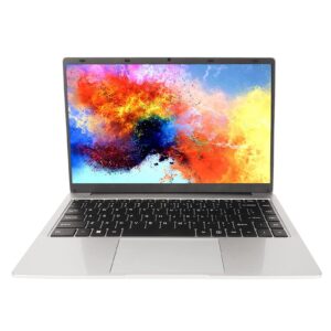 pusokei ultra thin laptop computer, 14in ips fhd display, celero j4105 processor, 6gb ram 128gb ssd, uhd graphics, webcam, 2.4g/5g wifi, bluetooth, dual speaker, windows 11