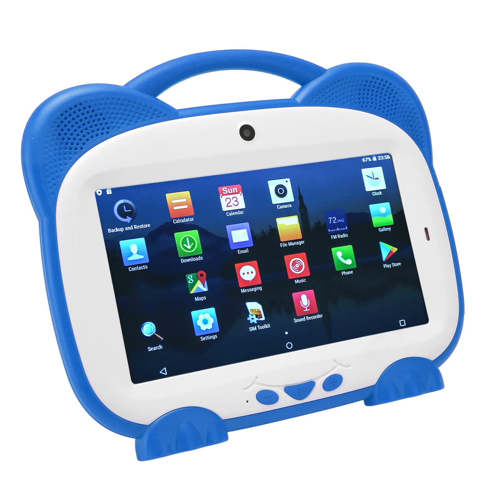 VINGVO Childrens Tablet, Dual Camera Quad Core 7 Inch Kids Tablet for Girls (Blue)