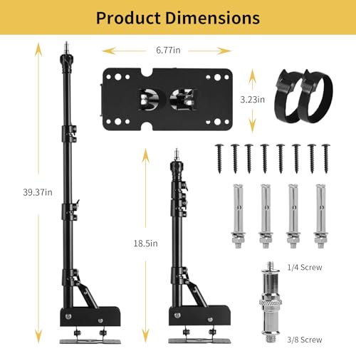 Meking Ring Light Wall Mount Boom Arm 39.37inch/100cm, for Strobe Light, Photography, Softbox, Reflector, Support 180 Degree Rotation