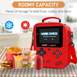 Lunch Box for Gamer Lunch Bag，Insulated Video Game Lunch Boxes Waterproof Leakproof with Adjustable Shoulder Strap