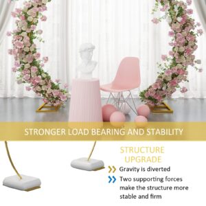 TDDFLO 9.5ft Golden Round Backdrop Stand Circle Balloon Arch Kit for Party Decoration Circle Wedding Arch Flower Ring Stand