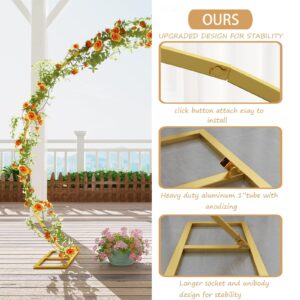 TDDFLO 9.5ft Golden Round Backdrop Stand Circle Balloon Arch Kit for Party Decoration Circle Wedding Arch Flower Ring Stand