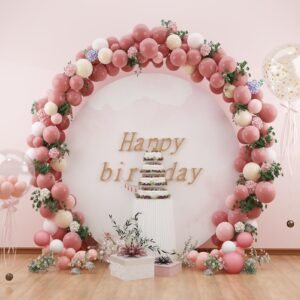 TDDFLO 9.5ft Golden Round Backdrop Stand Circle Balloon Arch Kit for Party Decoration Circle Wedding Arch Flower Ring Stand