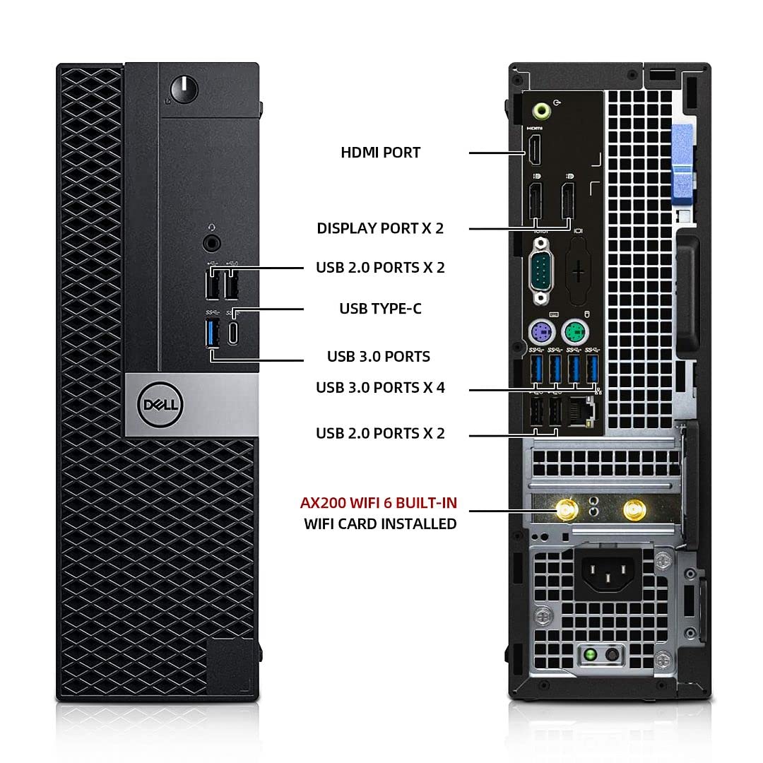 Dell OptiPlex 7050 Desktop Computers PC,Intel Core i7-6700 3.4GHz,32GB Ram 512GB M.2 NVMe SSD+2TB HDD,Intel AX200 Built-in WiFi 6,Bluetooth 5.2, HDMI,Refurbished Computer,Windows 10 Pro (Renewed)