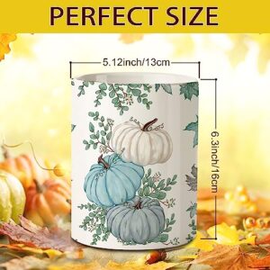 Thanksging Fall Utensil Holder Ceramic, Blue Utensil Holder for Kitchen Counter Countertop, Cooking Utensil Crock with Non-slip Mat, Pumpkins Farmhouse Kitchen Decor, Spatula Utensil Storage Organizer