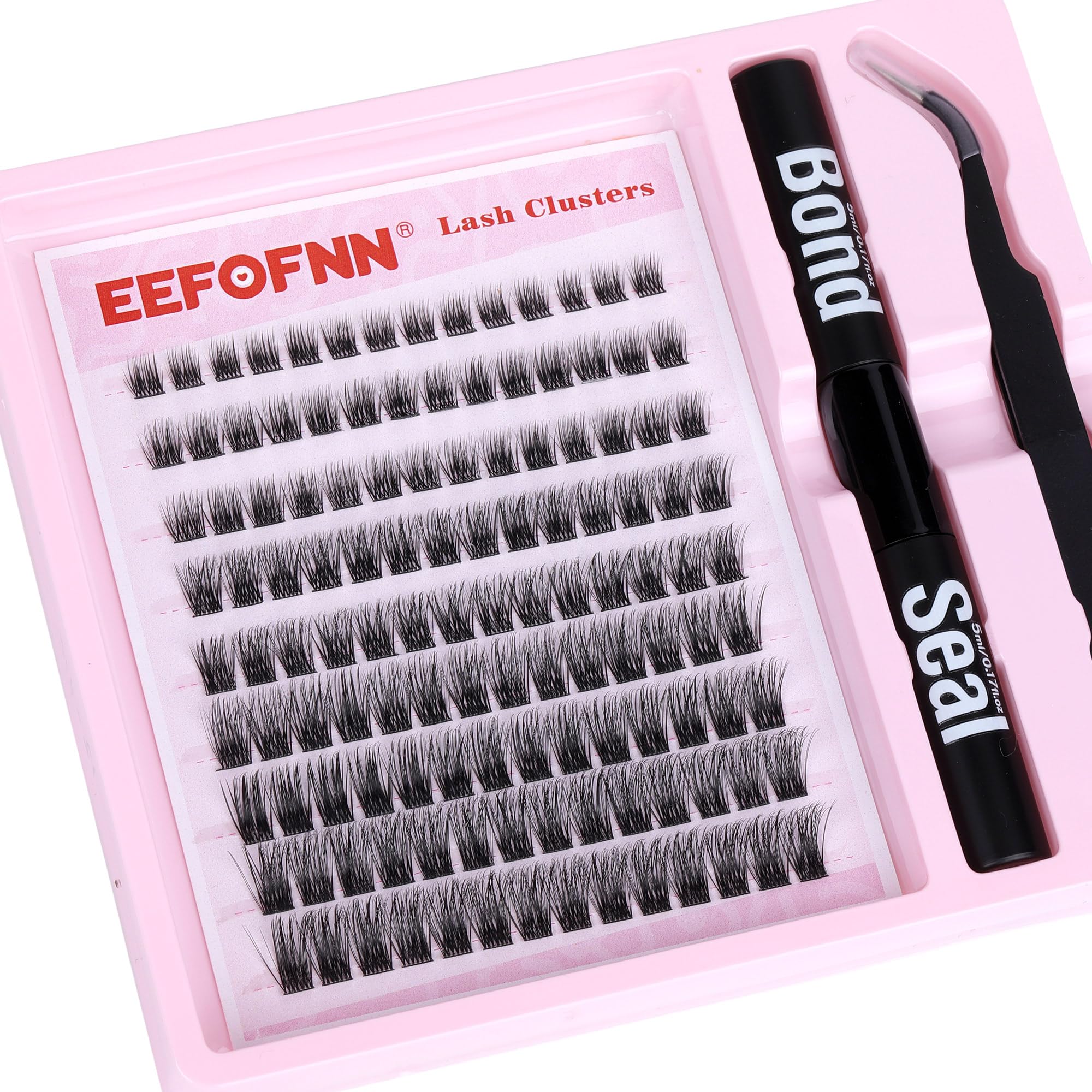 Natural Individual Lashes Clusters D Curl Wispy Eyelashes Mink Fluffy Lashes 8-16mm DIY Eyelash Extensions 110 Pcs Volume Lash Clusters by Eefofnn