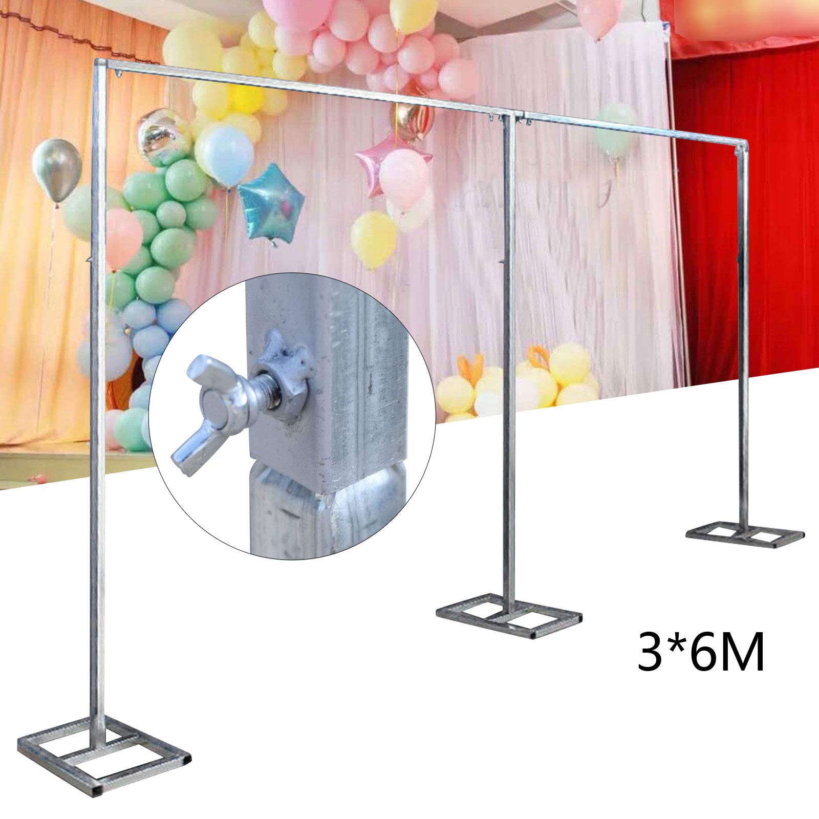 MARTEXBUY 10x20ft Backdrop Stand, Wedding Party Backdrop Stand Pipe Kit Curtain Frame, Professional Background Support, Heavy Duty Backdrop Stand for Wedding Party Celebration Photography Baby Shower