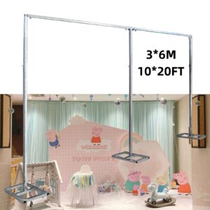 MARTEXBUY 10x20ft Backdrop Stand, Wedding Party Backdrop Stand Pipe Kit Curtain Frame, Professional Background Support, Heavy Duty Backdrop Stand for Wedding Party Celebration Photography Baby Shower