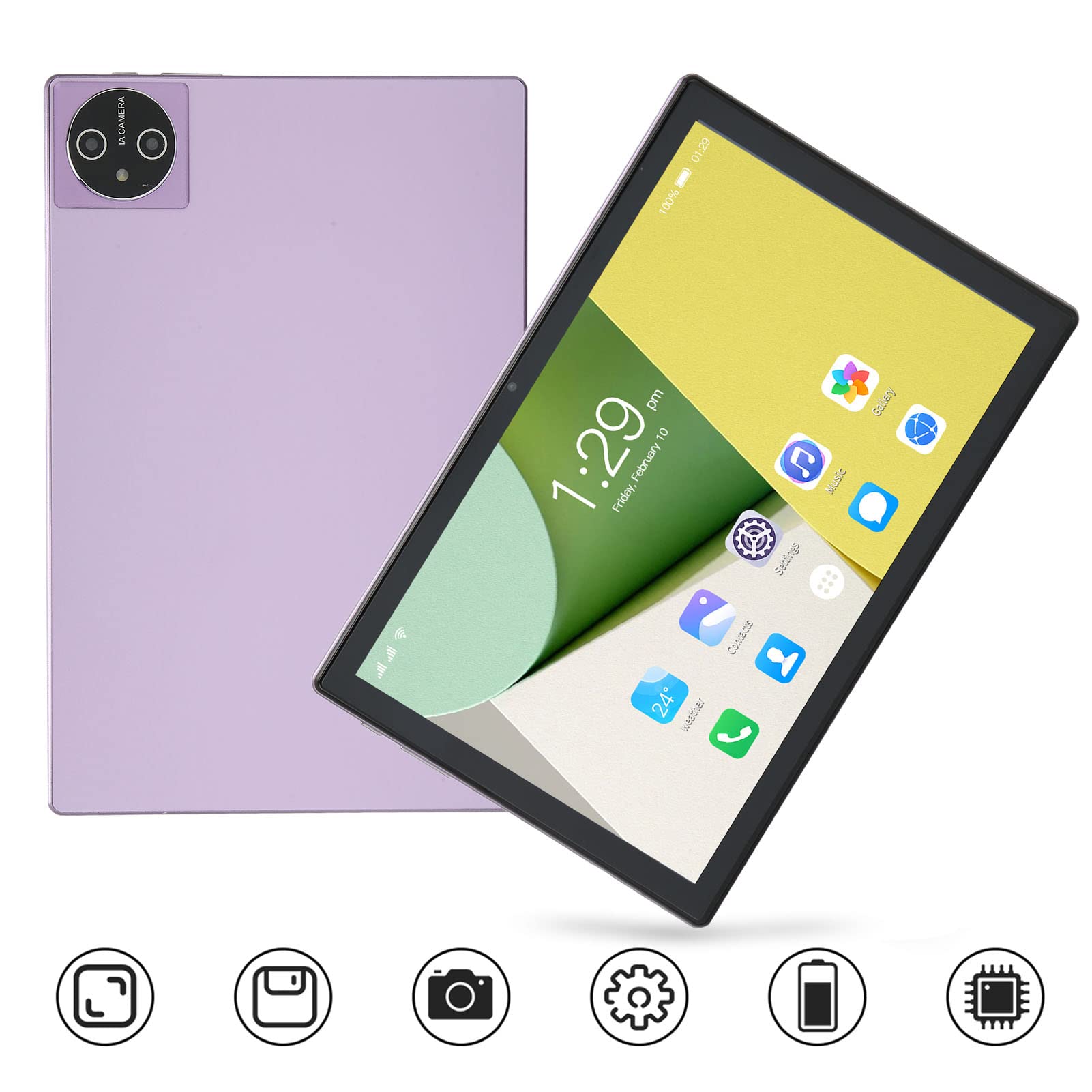 GOWENIC 10.1 Inch Tablet, Android 12 5G WiFi Calling Tablet with 1960x1080 FHD Display 8GB RAM 256GB ROM Front 8MP Rear 16MP 7000mAh Battery,