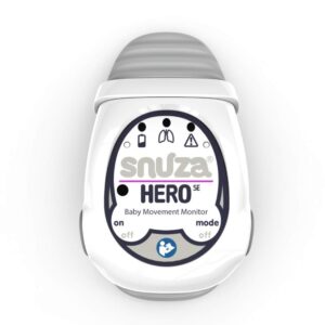 snuza hero - portable, wearable baby abdominal movement monitor with vibration and alarm. - newly upgraded - safer sleeping for infants.